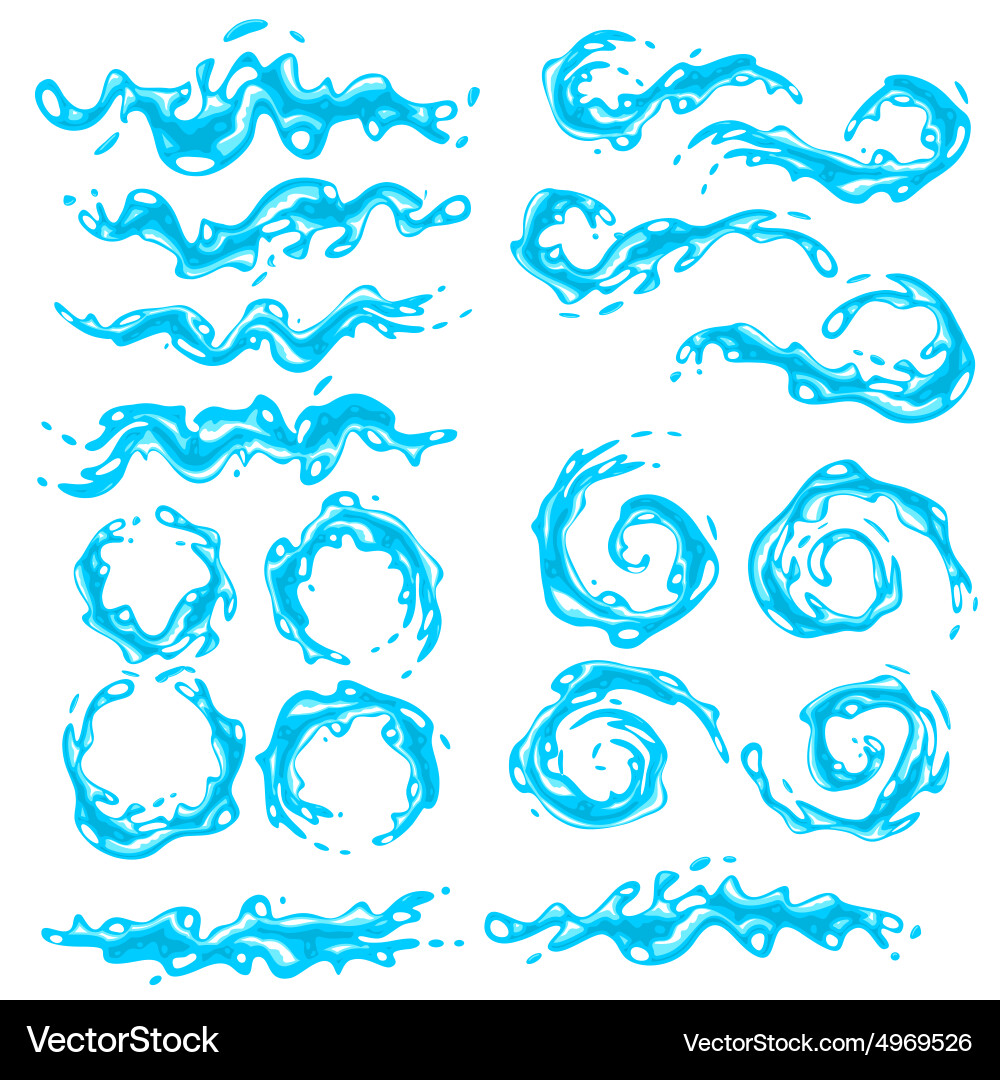 Water splashes Royalty Free Vector Image - VectorStock