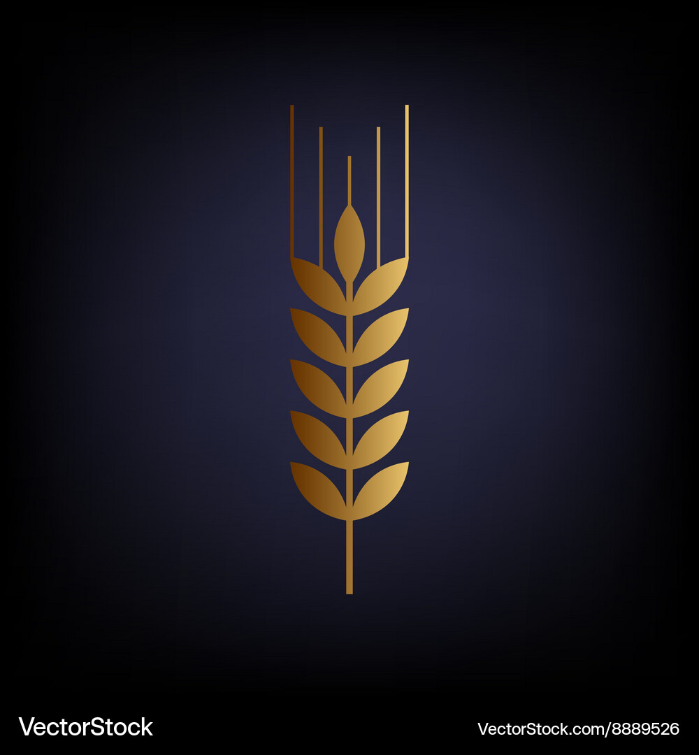 Wheat sign golden style icon Royalty Free Vector Image