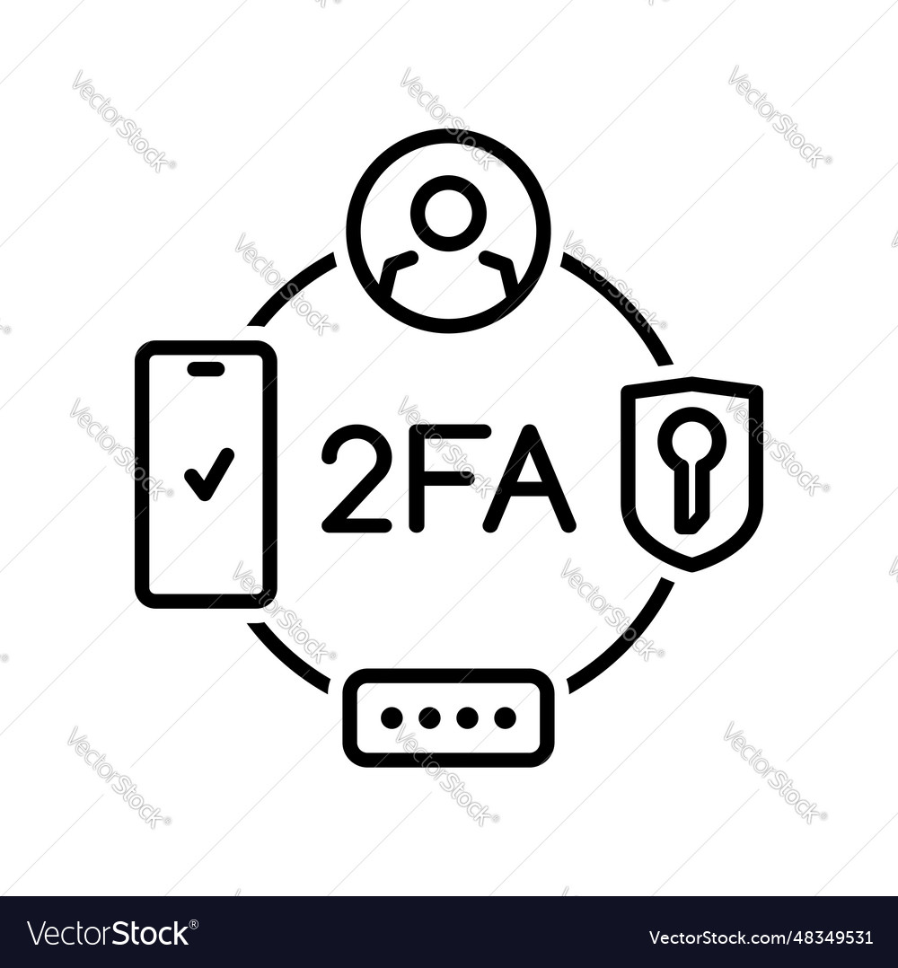 2fa Icon Two Factor Verification By Mobile Phone Vector Image