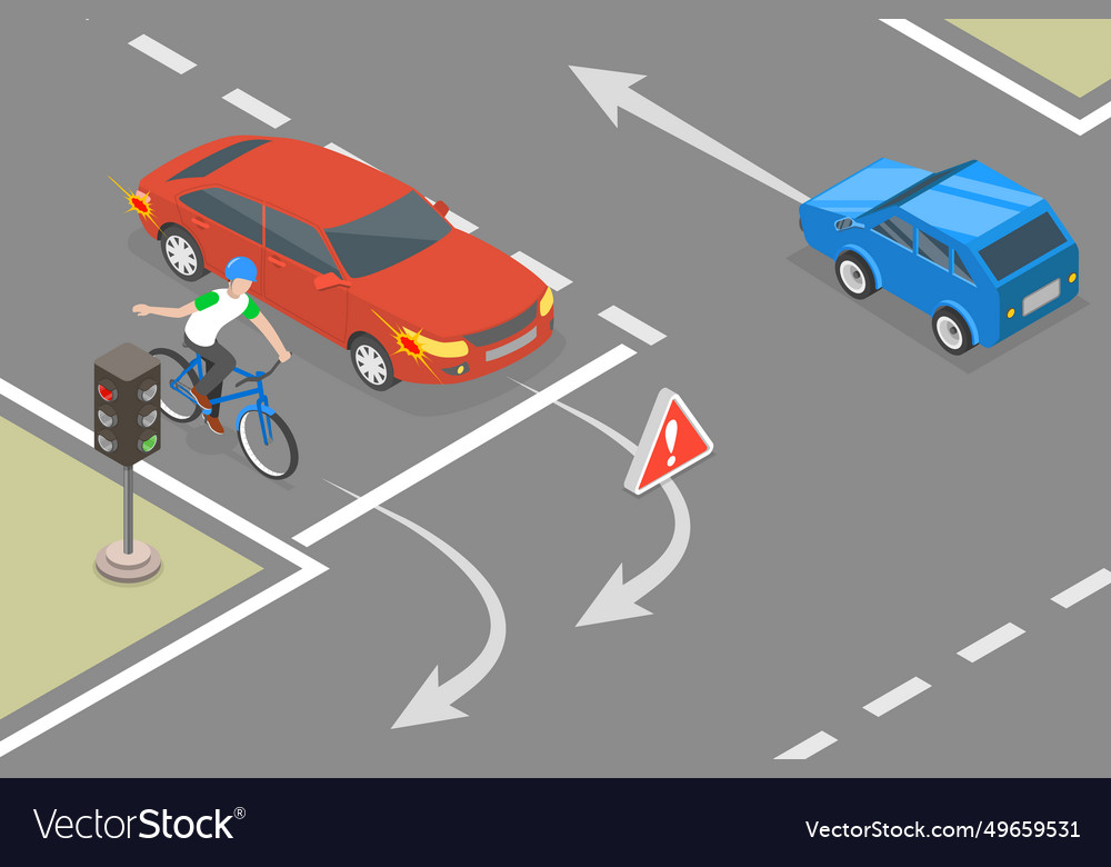 3d isometric flat of traffic Royalty Free Vector Image