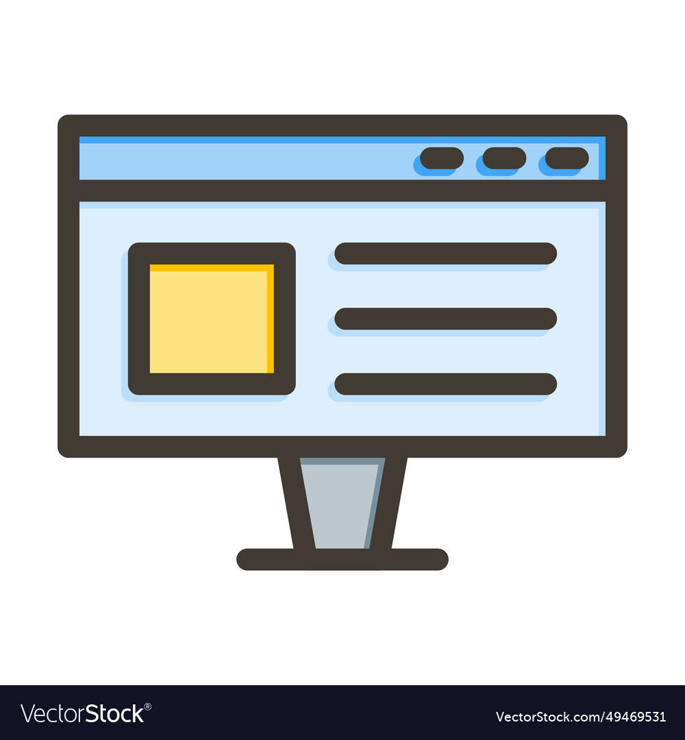 Browser thick line filled colors icon Royalty Free Vector