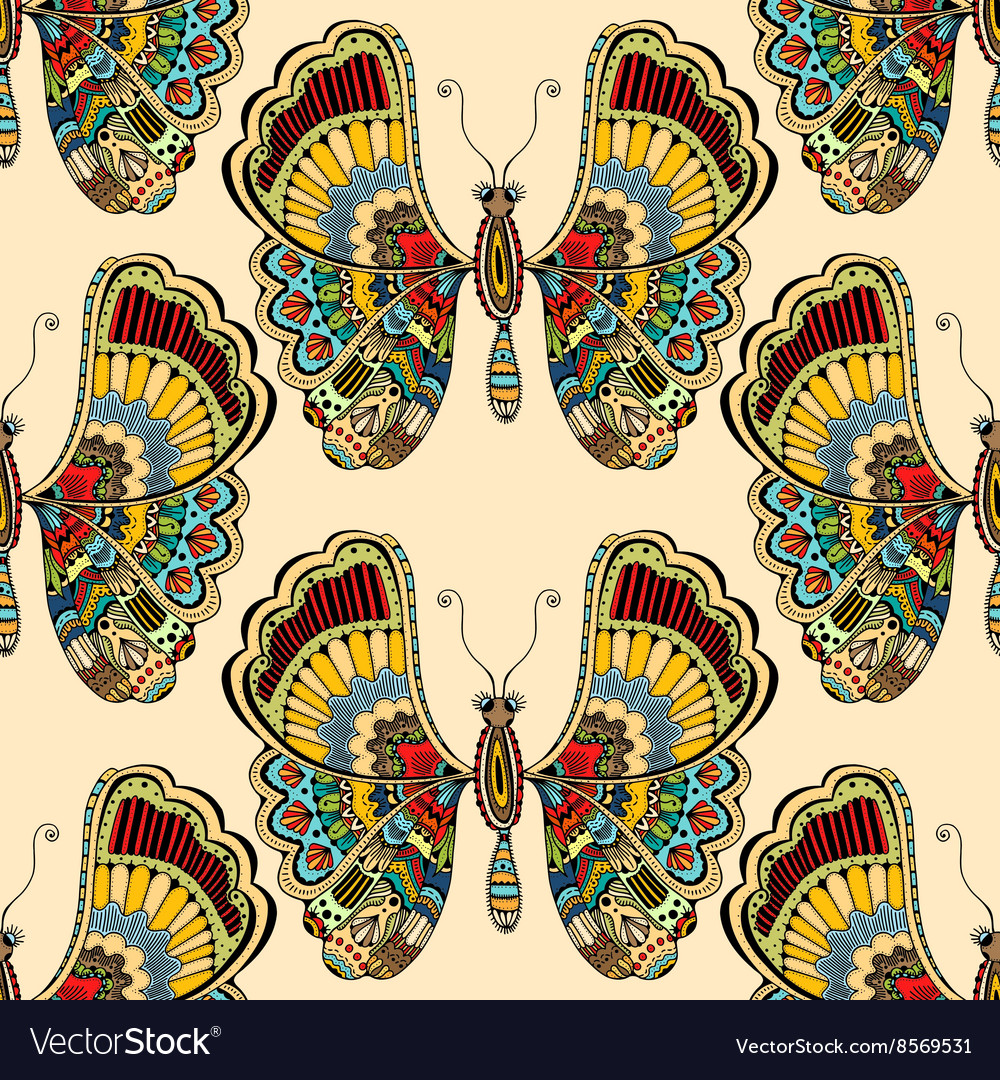 Butterfly seamless pattern Royalty Free Vector Image