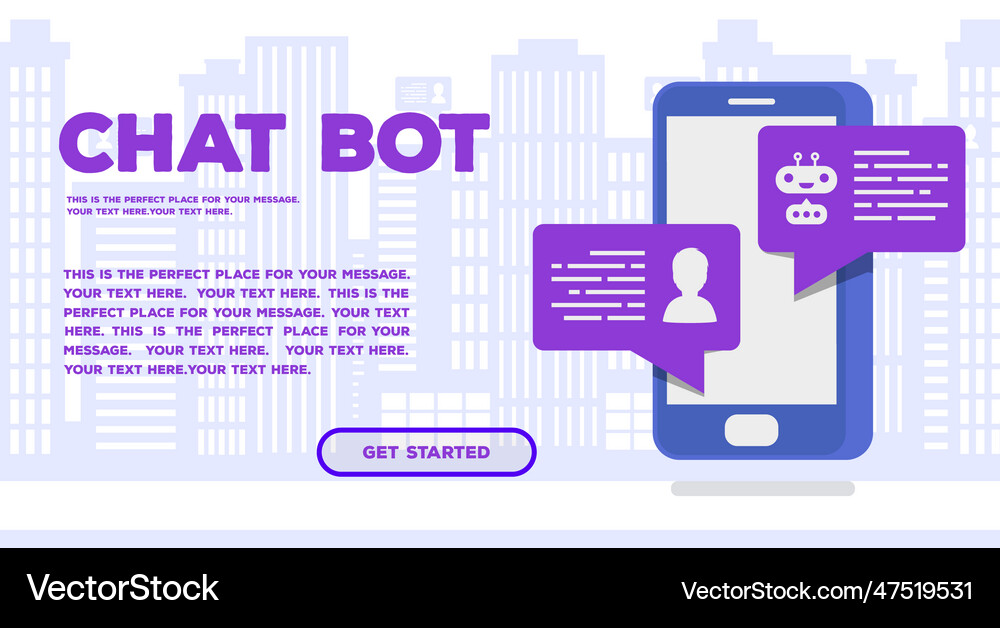 Chat bot concept web page trendy color isometric Vector Image