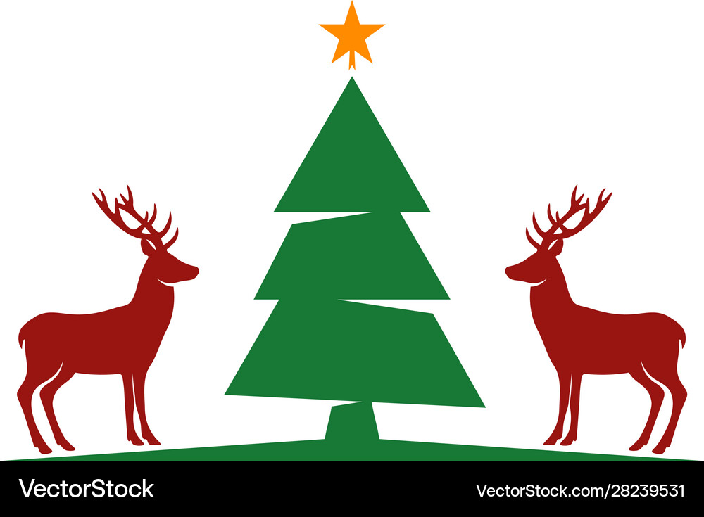 Christmas icon logo design template with many Vector Image