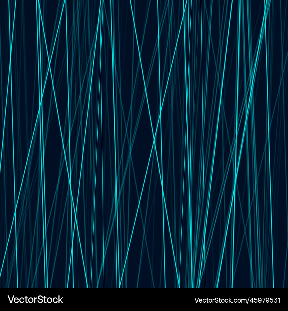 Cyan neon abstract lines on dark background Vector Image