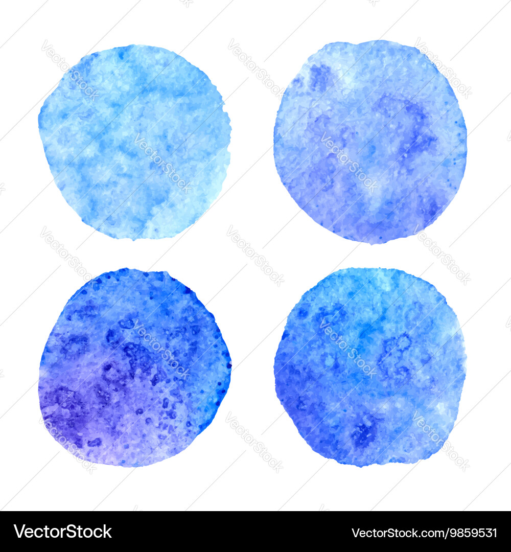 Dark blue watercolor hand drawn banners set Vector Image