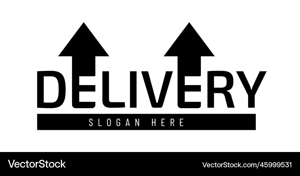 Delivery logo lettering isolated on white Vector Image