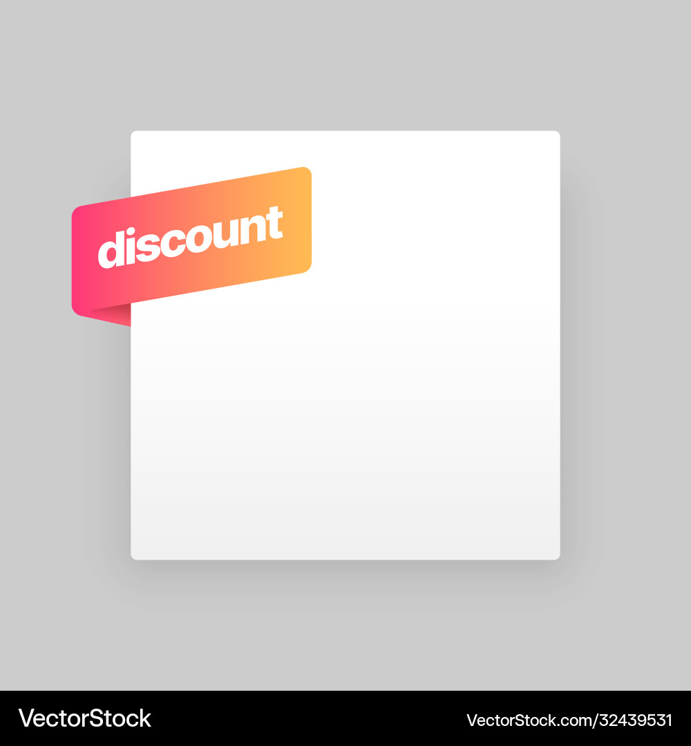 Discount banner template design with ribbon Vector Image