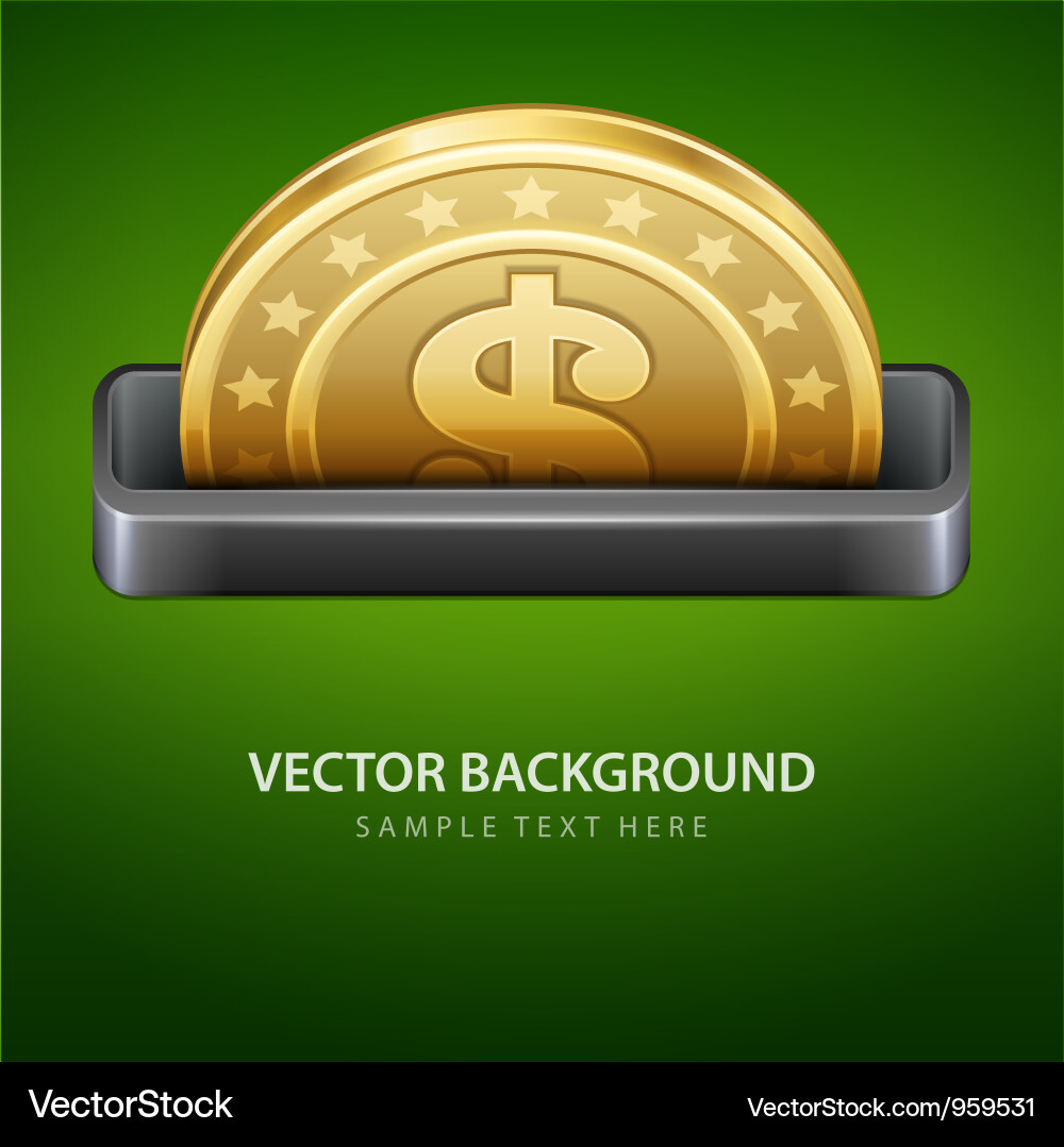 Dollars money coin from cash machine Royalty Free Vector