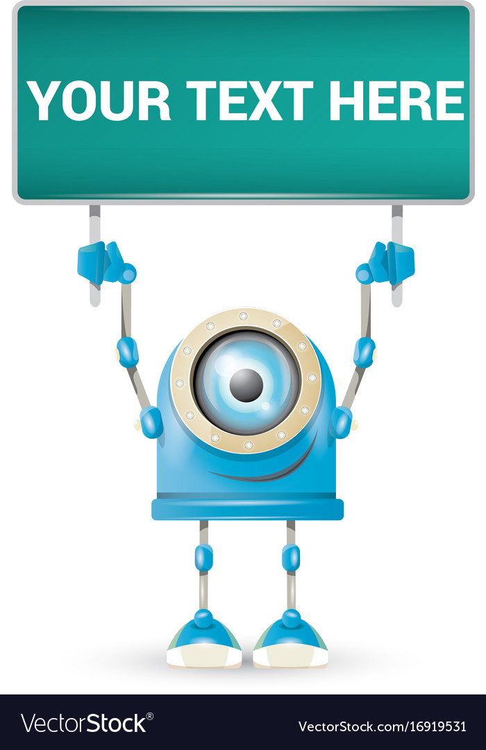 Funny cartoon blue robot character Royalty Free Vector Image Funny cartoon blue robot character Royalty Free Vector Image