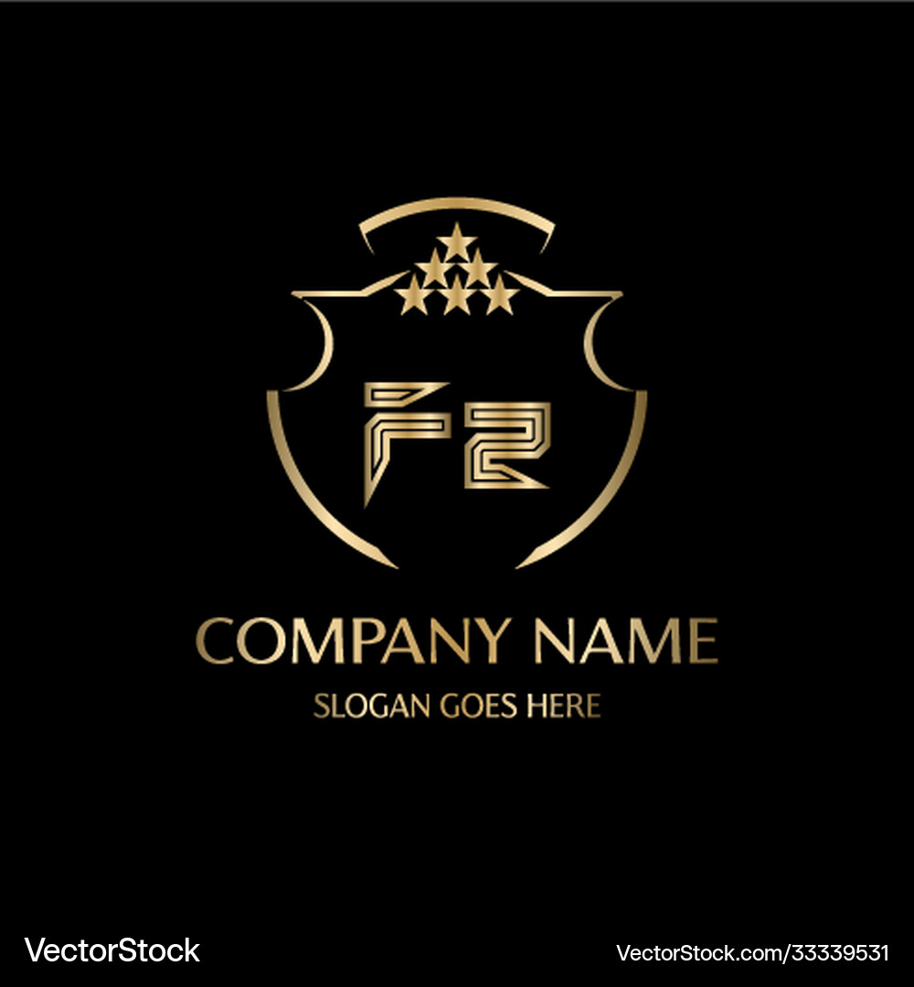 Fz letter initial with royal luxury logo template Vector Image