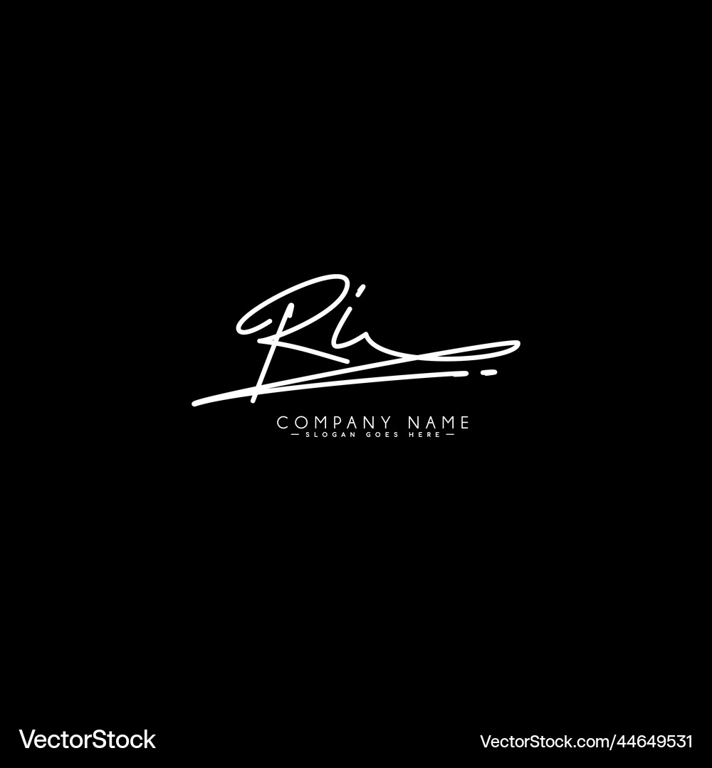 Handwritten signature logo for initial letter Vector Image