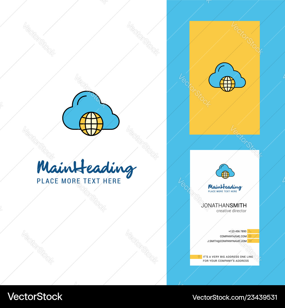 Internet creative logo and business card vertical Vector Image