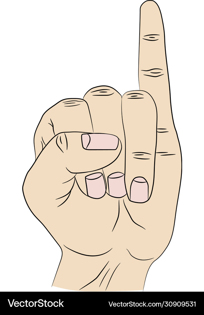 Isolated little finger human hand raised up Vector Image