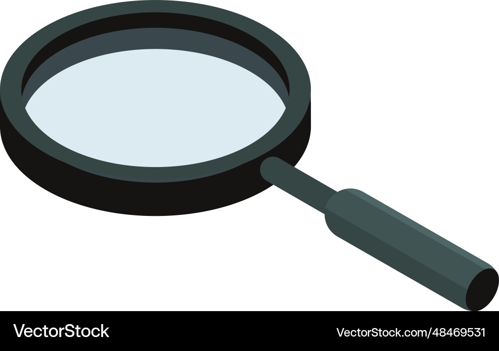 Isometric magnifying glass icon research Vector Image