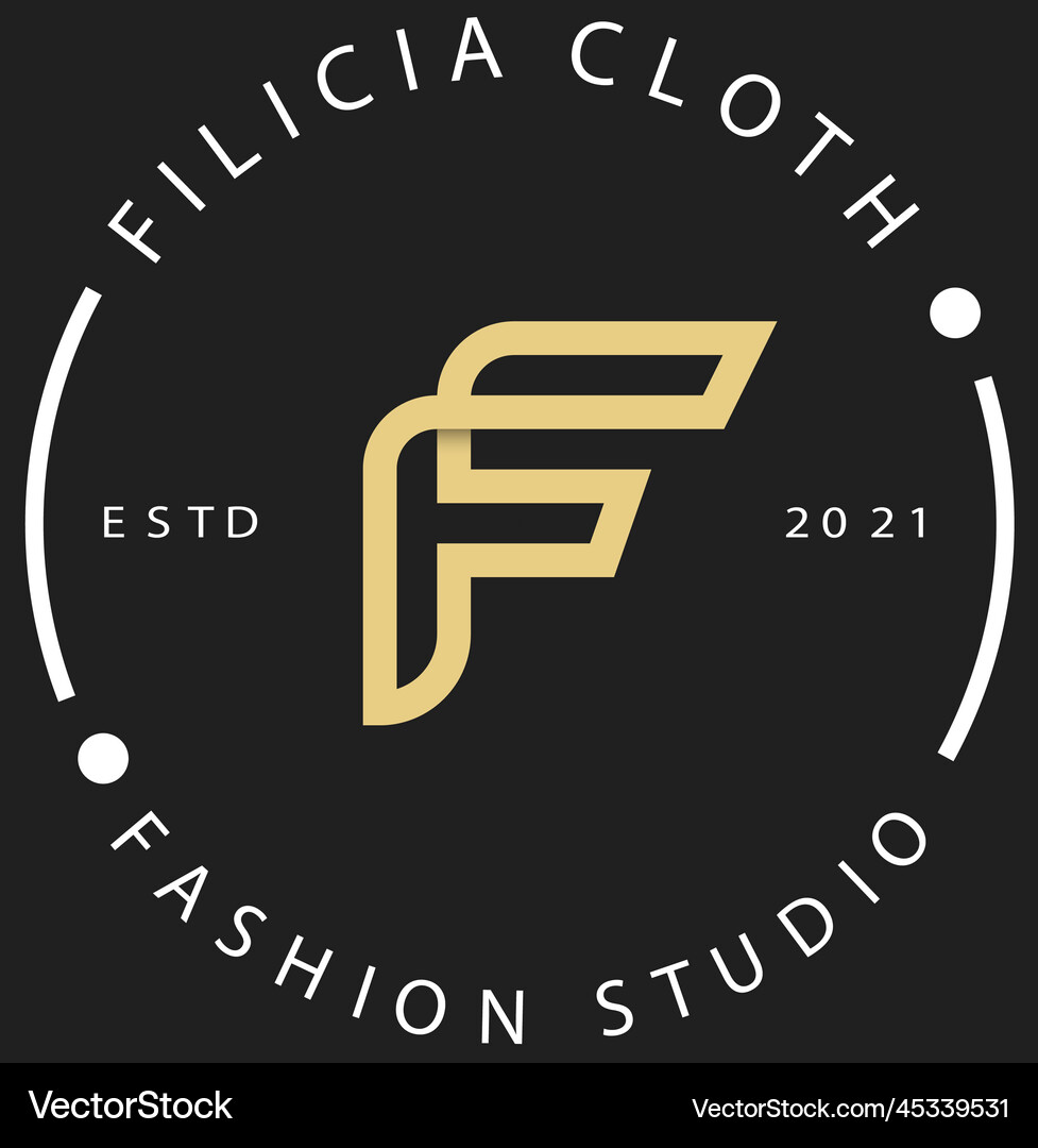 Minimalist initial f letter logo design template Vector Image