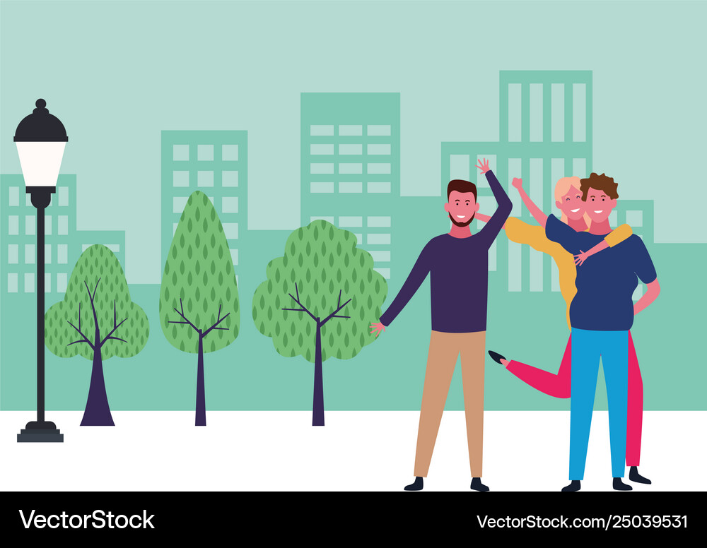 People friends cartoon Royalty Free Vector Image