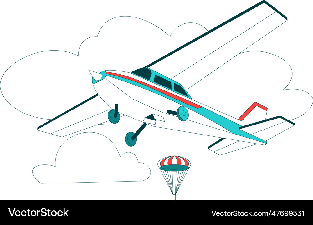 Plane or airplane with wings flying high Vector Image