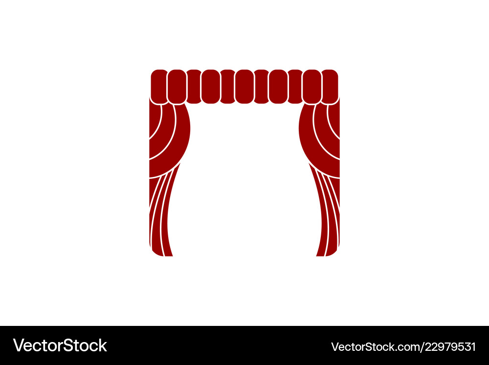 Red curtain logo designs inspiration isolated Vector Image
