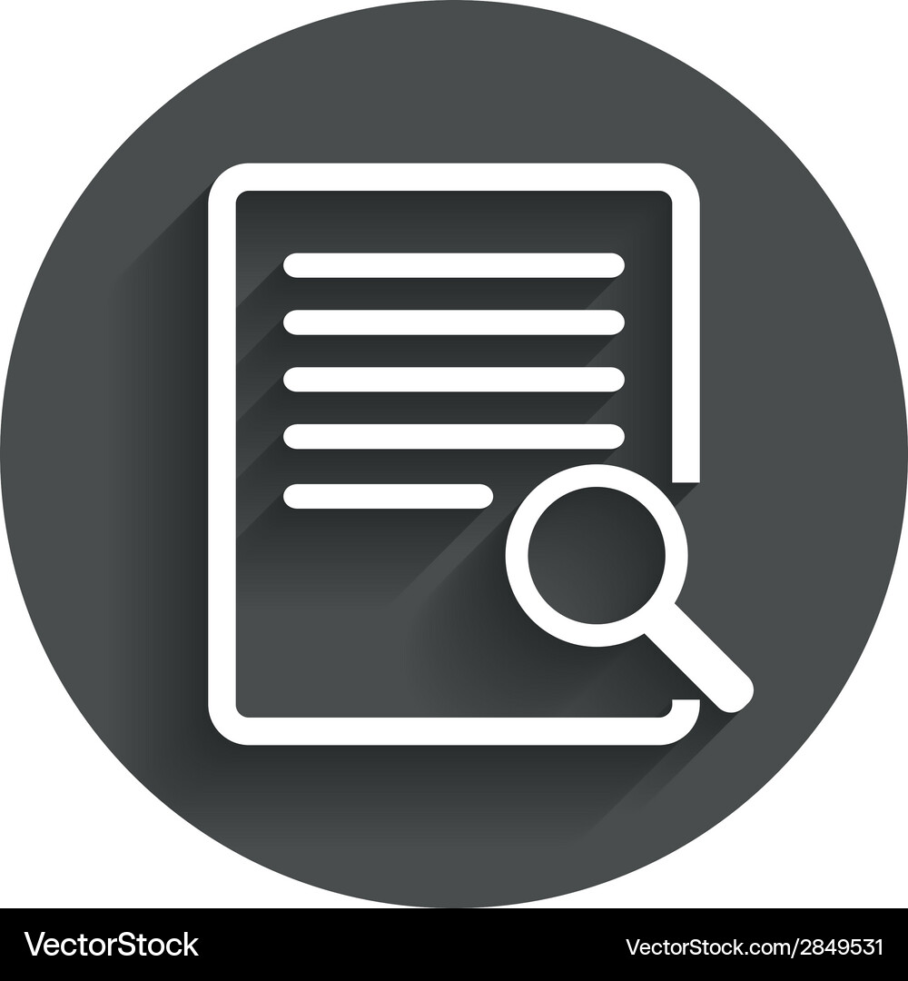 Search in file sign icon find in document Vector Image