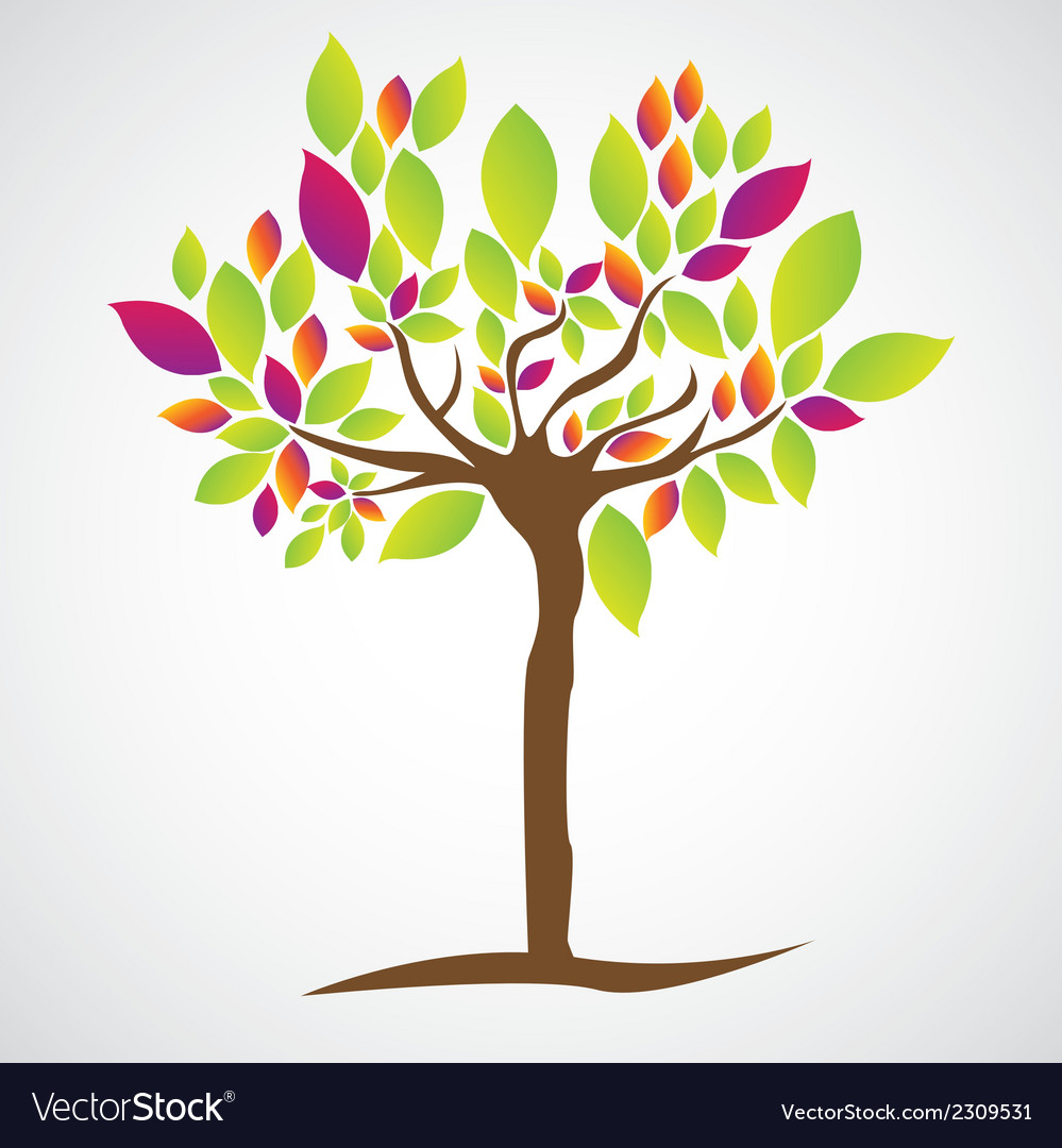 Simple tree isolated on white background Vector Image