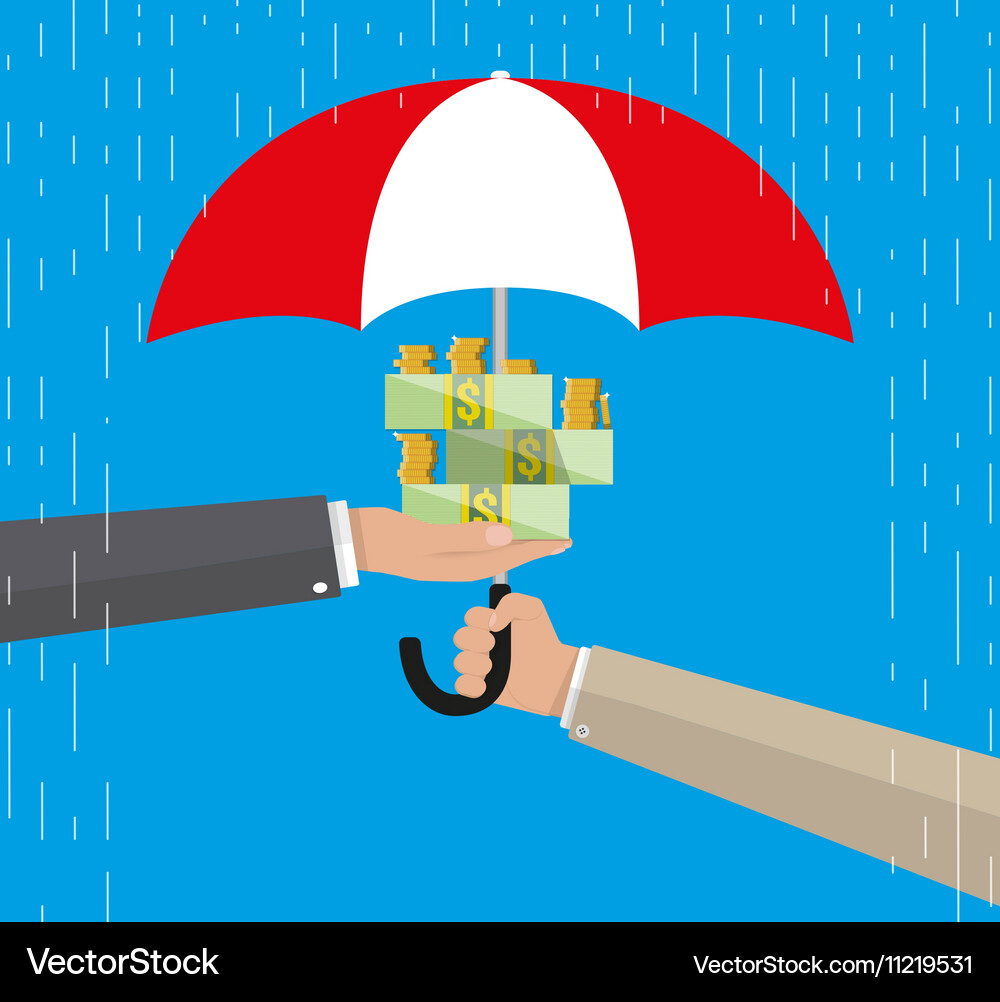 Umbrella to protect money Royalty Free Vector Image