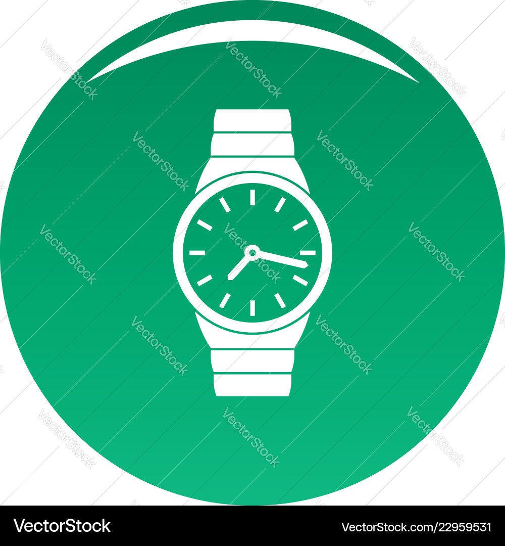 Wristwatch man icon green Royalty Free Vector Image