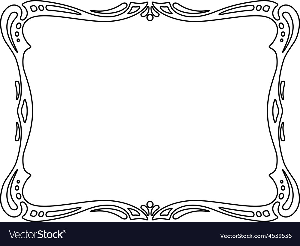 Art nouveau black ornamental decorative frame Vector Image Art nouveau black ornamental decorative frame Vector Image
