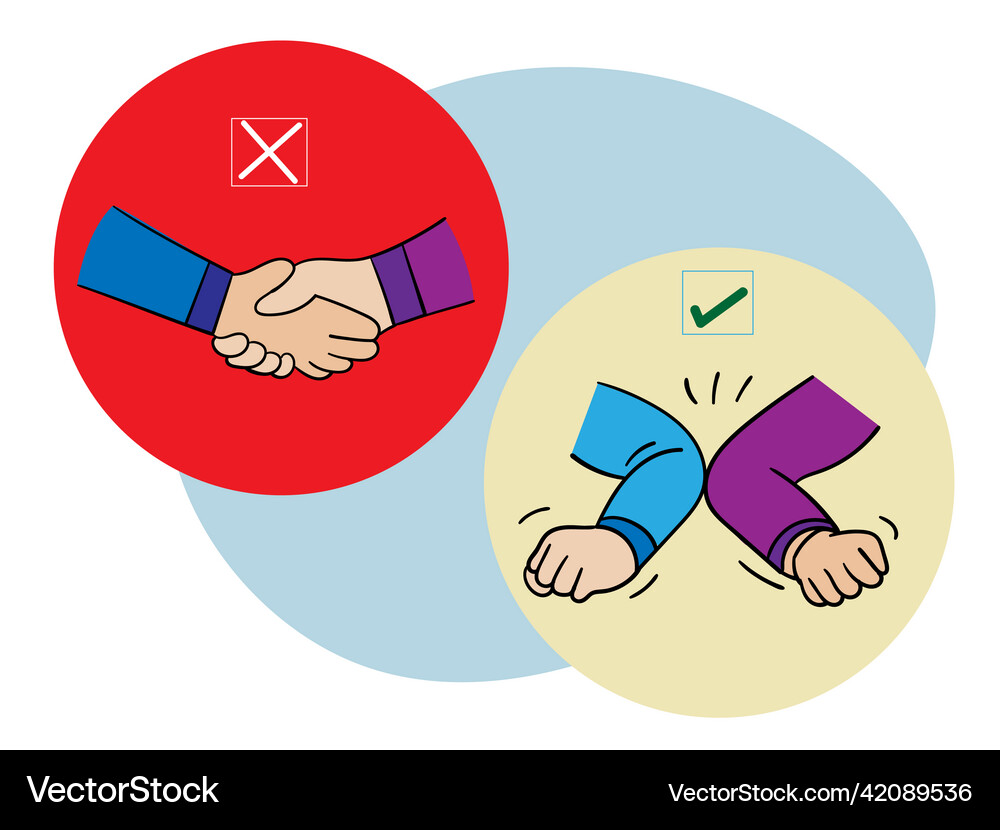 Avoid touching to prevent coronavirus spreading Vector Image