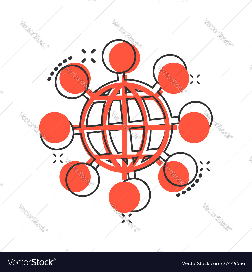 Cartoon sharing globe icon in comic style digital Vector Image Cartoon sharing globe icon in comic style digital Vector Image