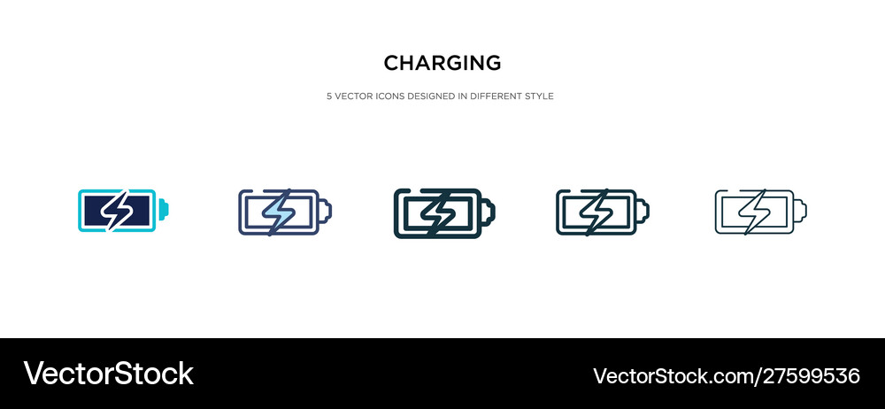 Charging icon in different style two colored Vector Image