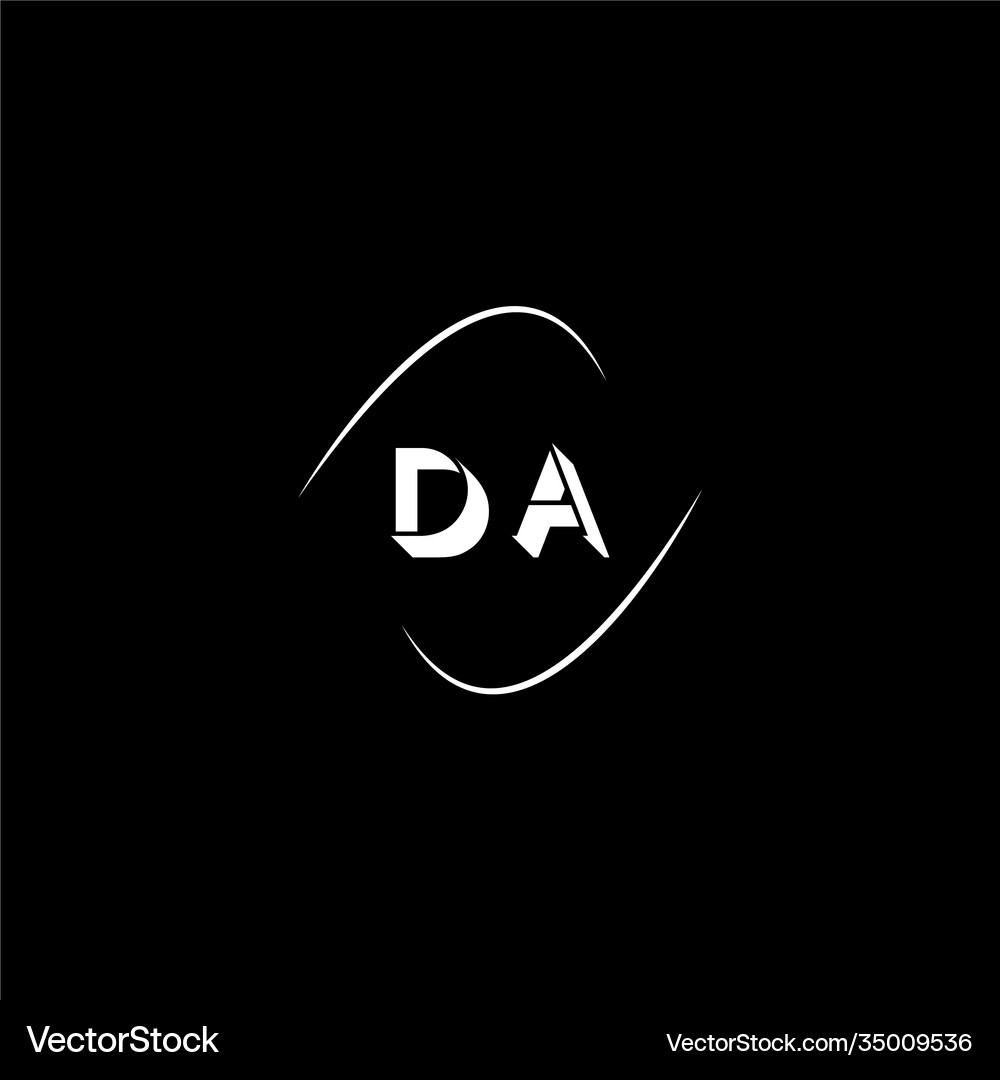 D a letter logo emblem design on black color Vector Image