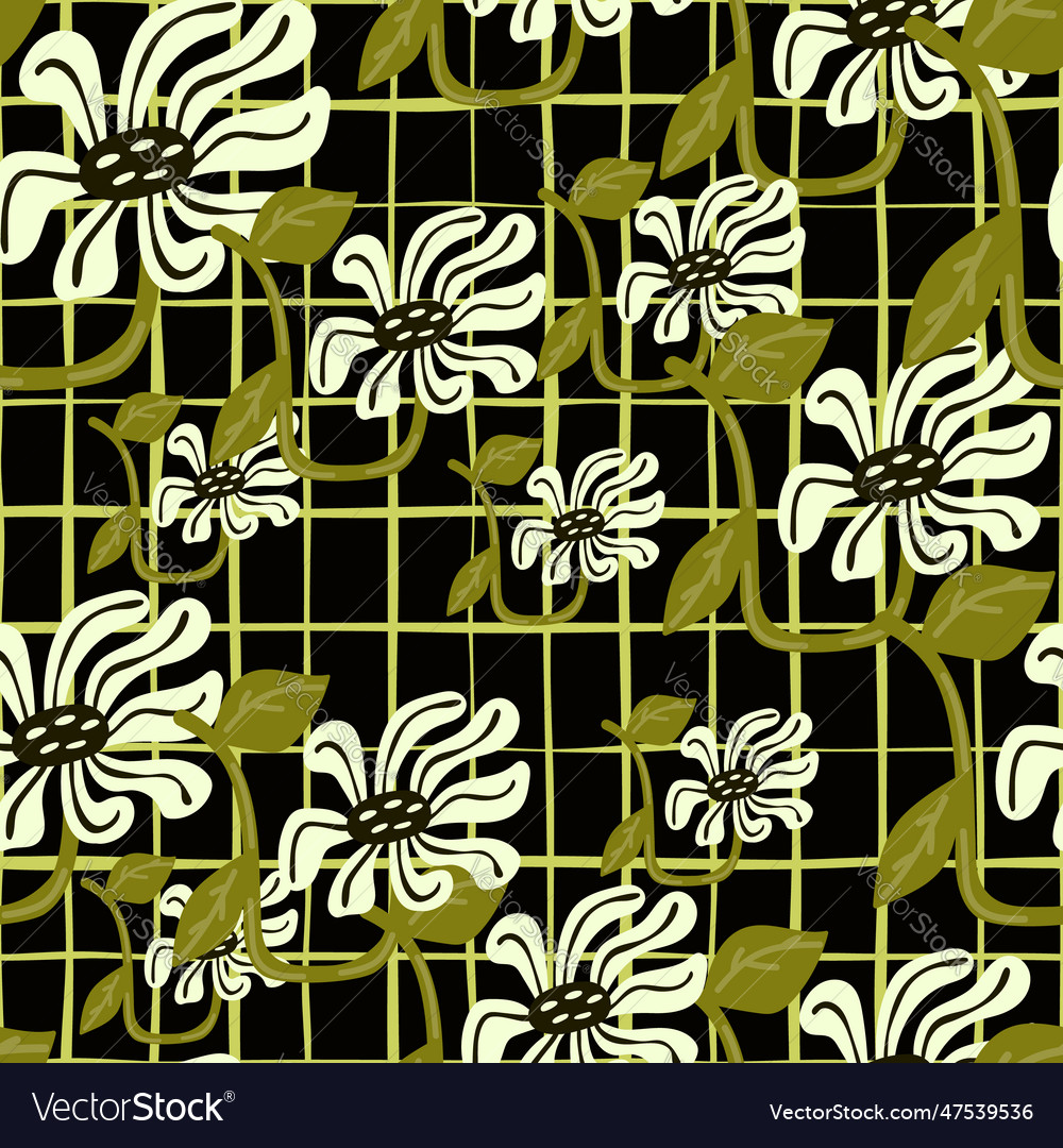 Decorative retro abstract flower seamless pattern Vector Image