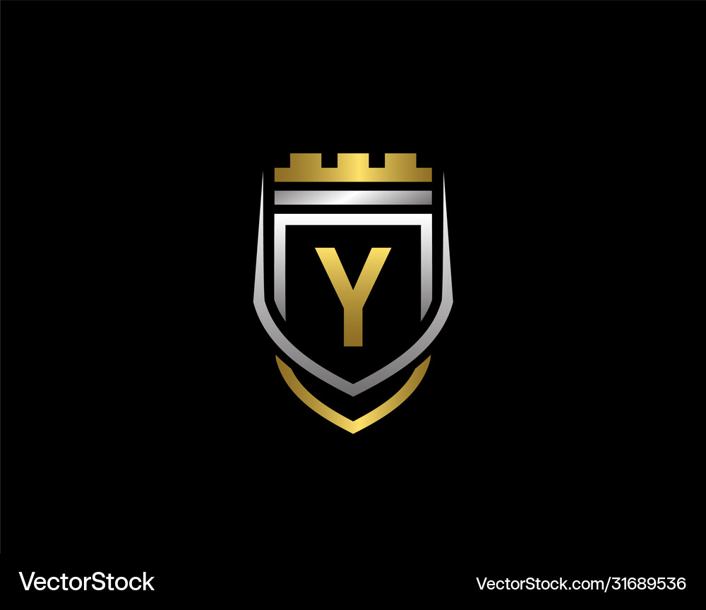 Gold heraldic y letter monogram elegant retro Vector Image