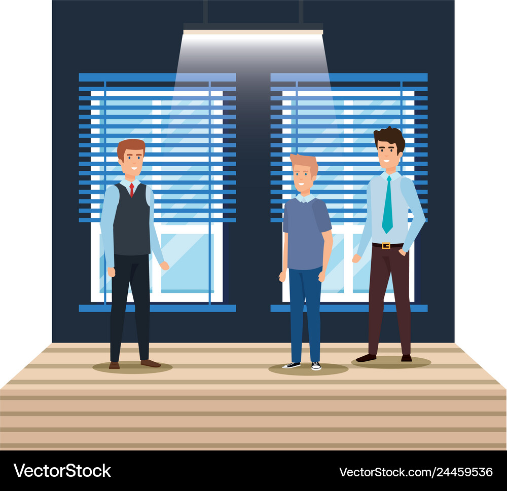 Group of men in the workplace Royalty Free Vector Image