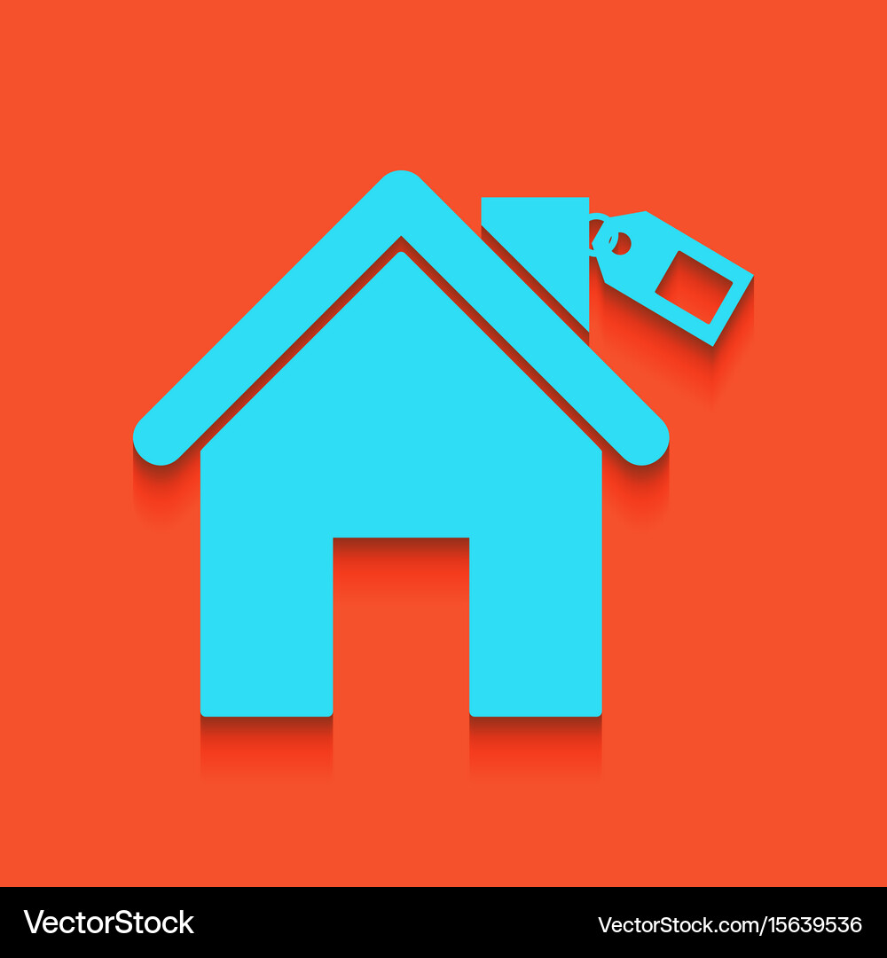 Home silhouette with tag whitish icon Royalty Free Vector
