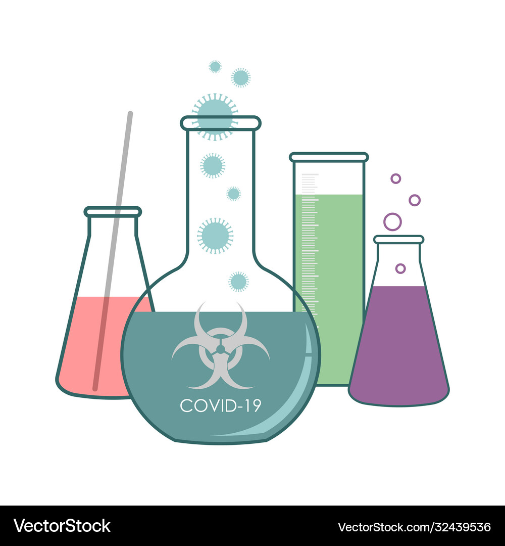 Isolated drawing a coronavirus from test tube Vector Image