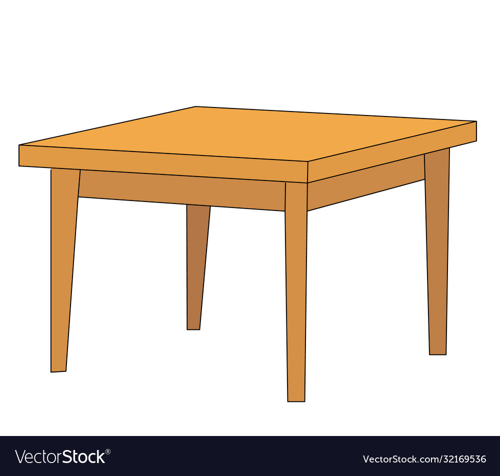 Isolated table on white background Royalty Free Vector Image