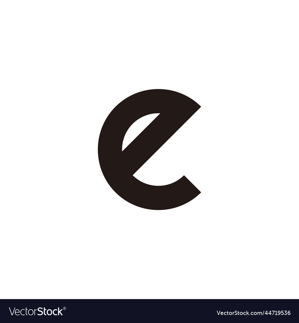 Letter e or c geometric symbol simple logo Vector Image