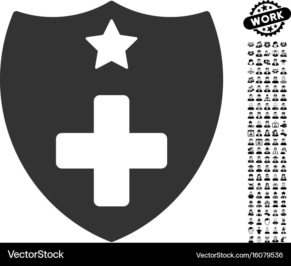 Medical insurance shield icon with professional Vector Image