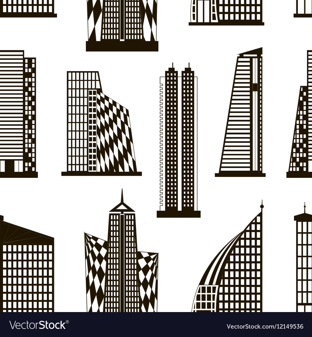 Skyscrapers set pattern Royalty Free Vector Image