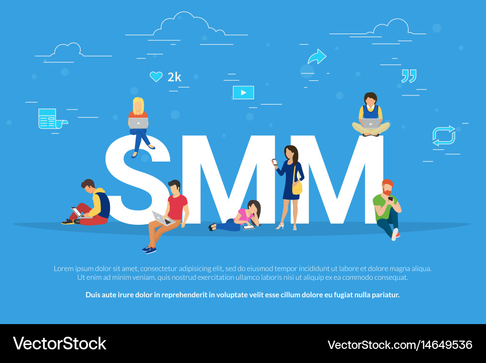Smm concept of people Royalty Free Vector Image