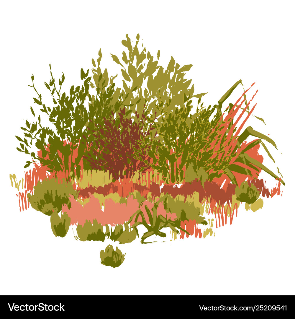 Abstract graphic steppe view in calm colors Vector Image