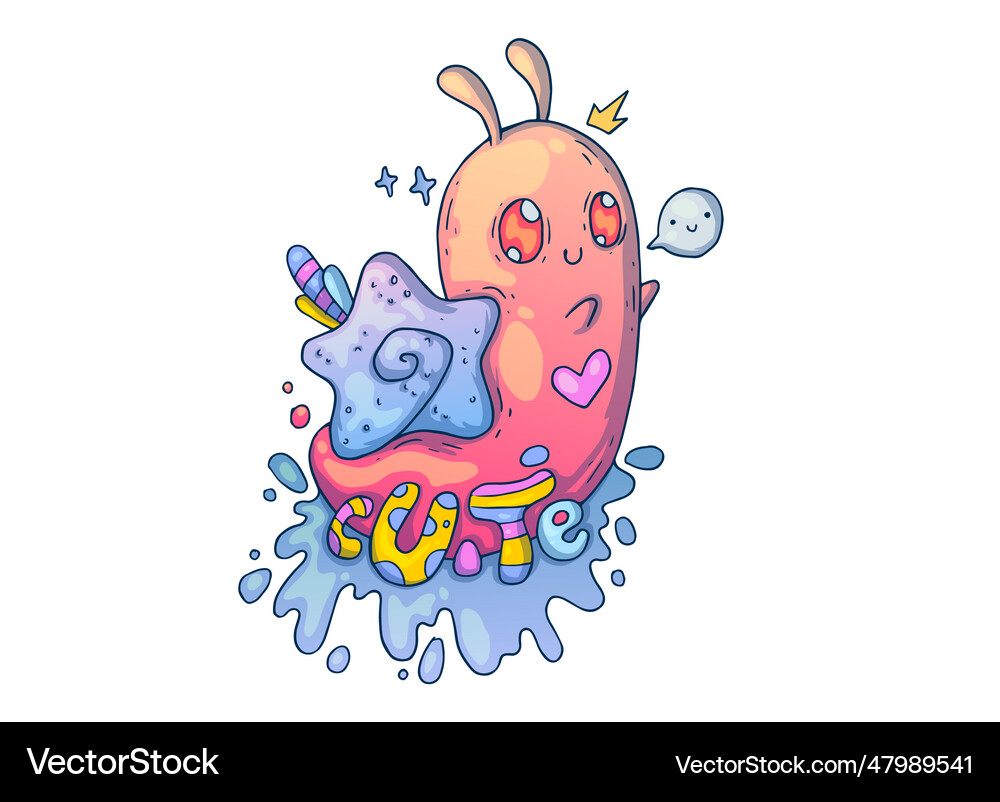 Cute funny snail creative cartoon picture Vector Image