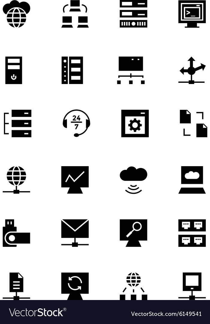 Database and server icons 3 Royalty Free Vector Image