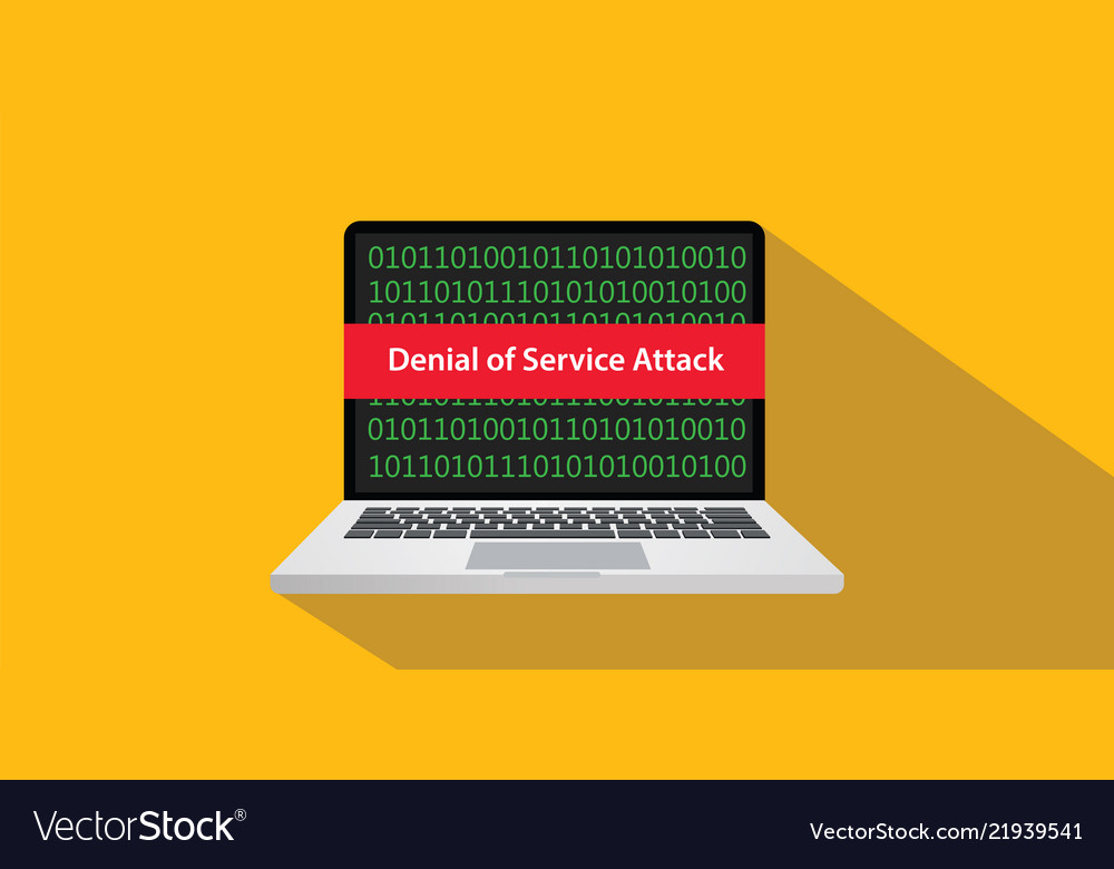 Denial of service attack dos concept with laptop Vector Image