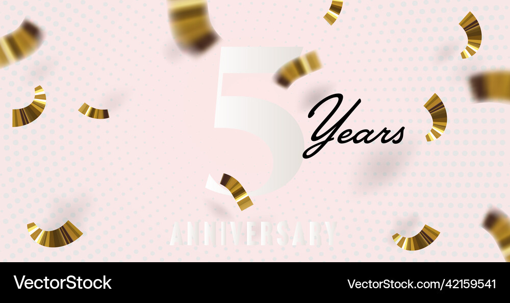 Five years business jubilee congratulation banner Vector Image