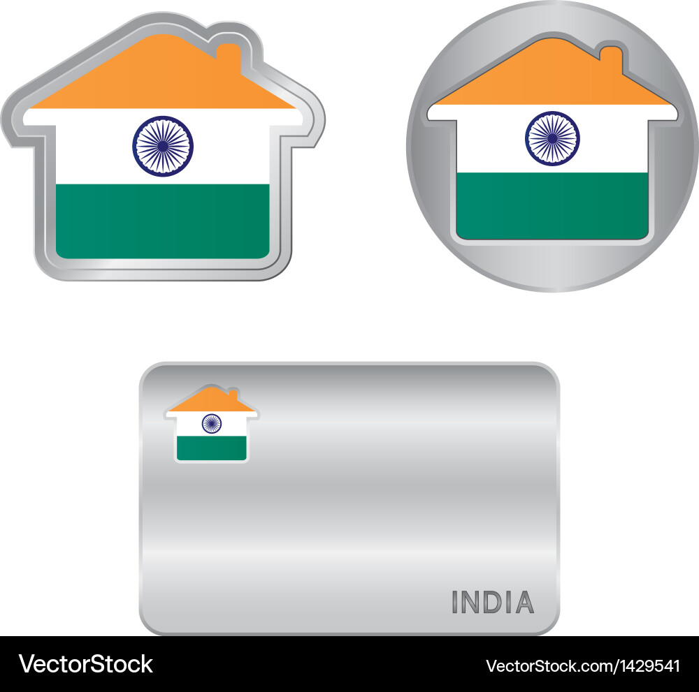 Home icon on the india flag Royalty Free Vector Image