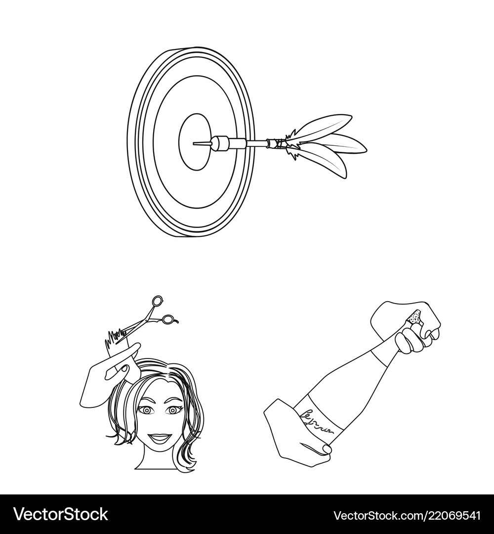 Manipulation by hands outline icons in set Vector Image