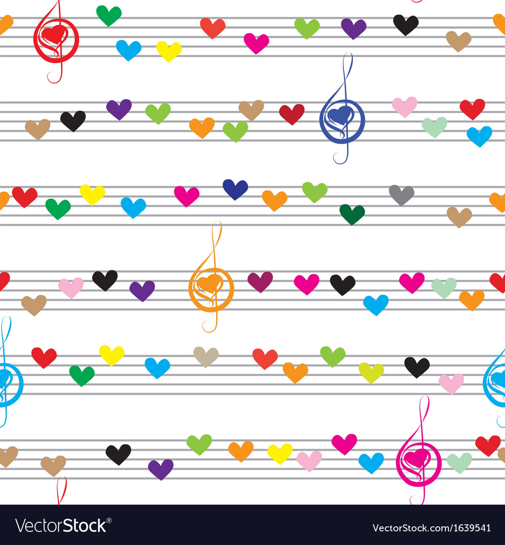Music heart note sound love texture Royalty Free Vector